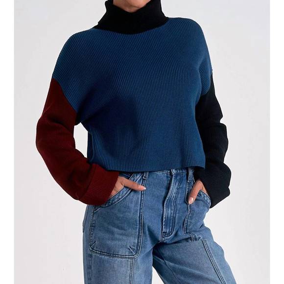 Elan | Sweaters | New Elan Womens Sweater Mock Neck Top In Blue | Poshmark